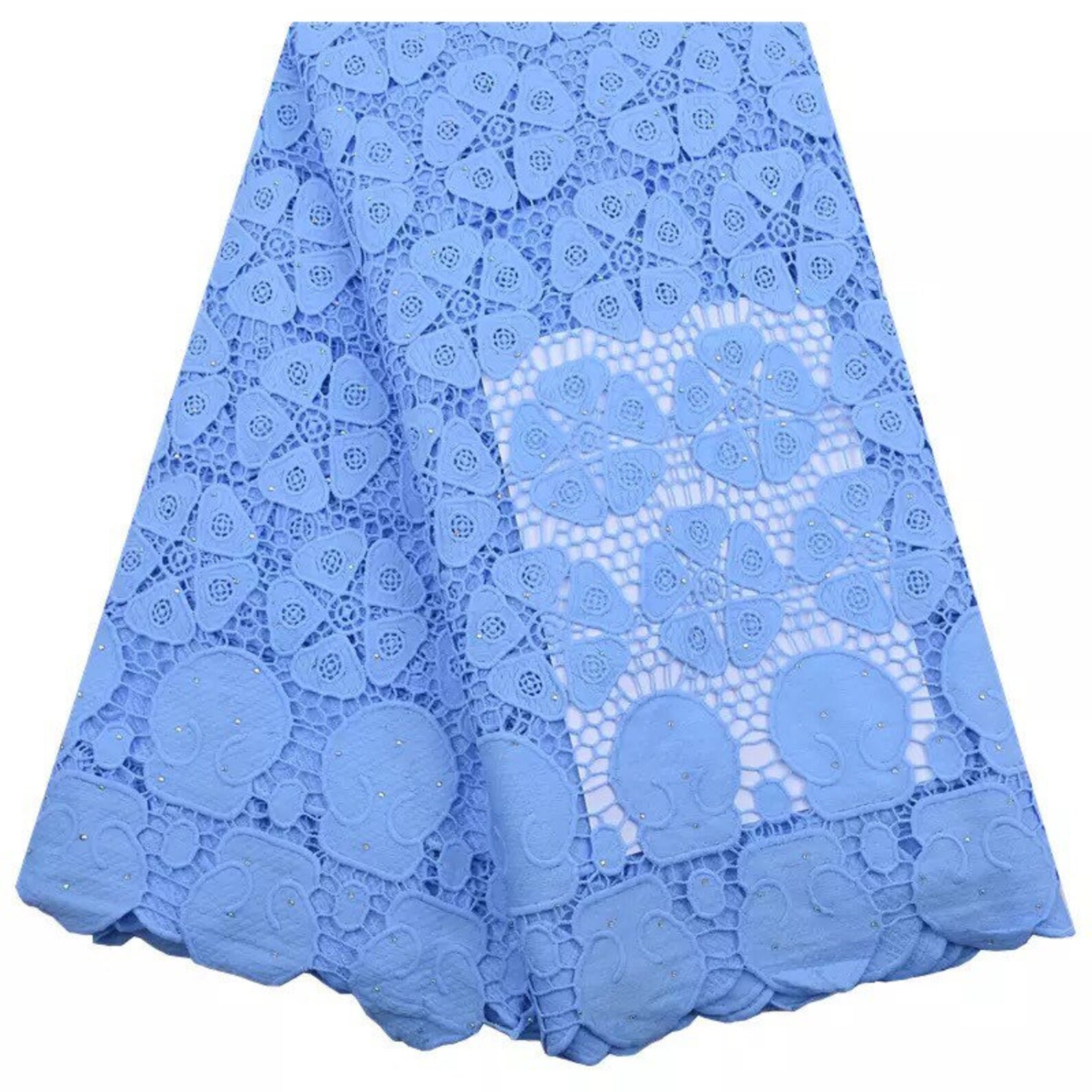 African Net Lace Fabric High Quality Nigerian Rhinestone Lace ...