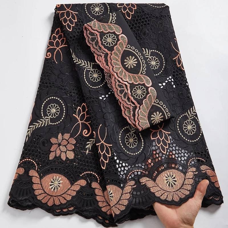 African Dry Lace Fabric Embroidery 52yards Swiss Voile Lace High ...