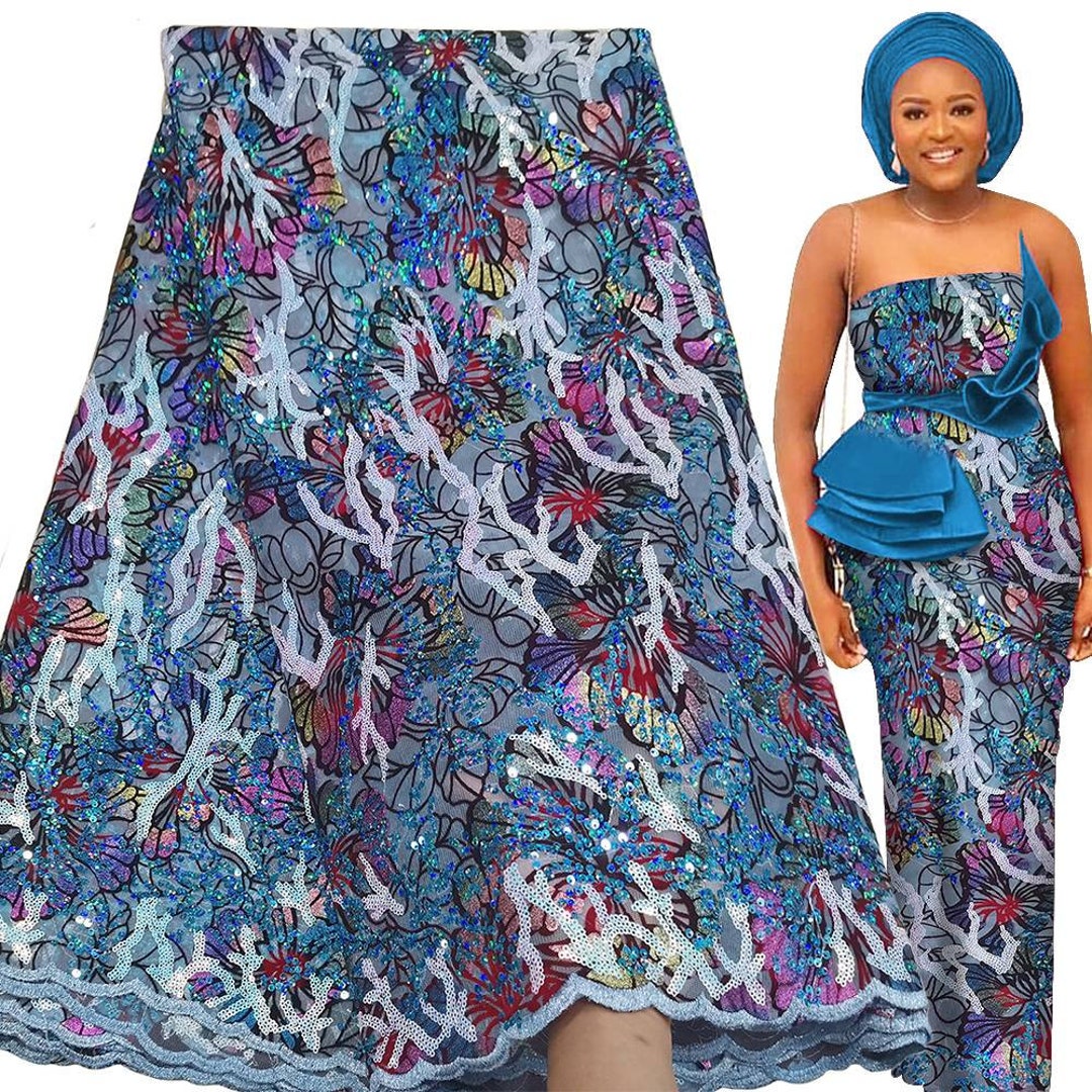 Bestway Latest French Tulle Lace Fabric 5 Yards High Quality Nigerian ...