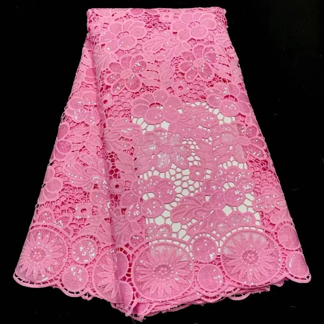 Beautiful Pink African Water Soluble Lace Fabric High Quality - Etsy