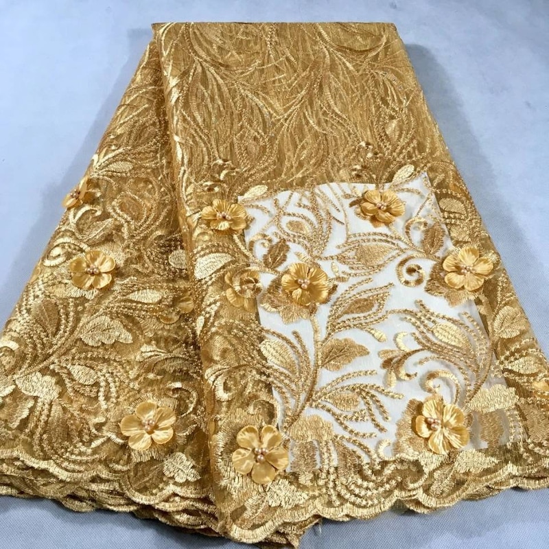 Gold Lace Fabric - Etsy