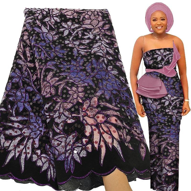 Fashion Nigerian Lace Fabric 5 Yards High Quality High Quality Party ...