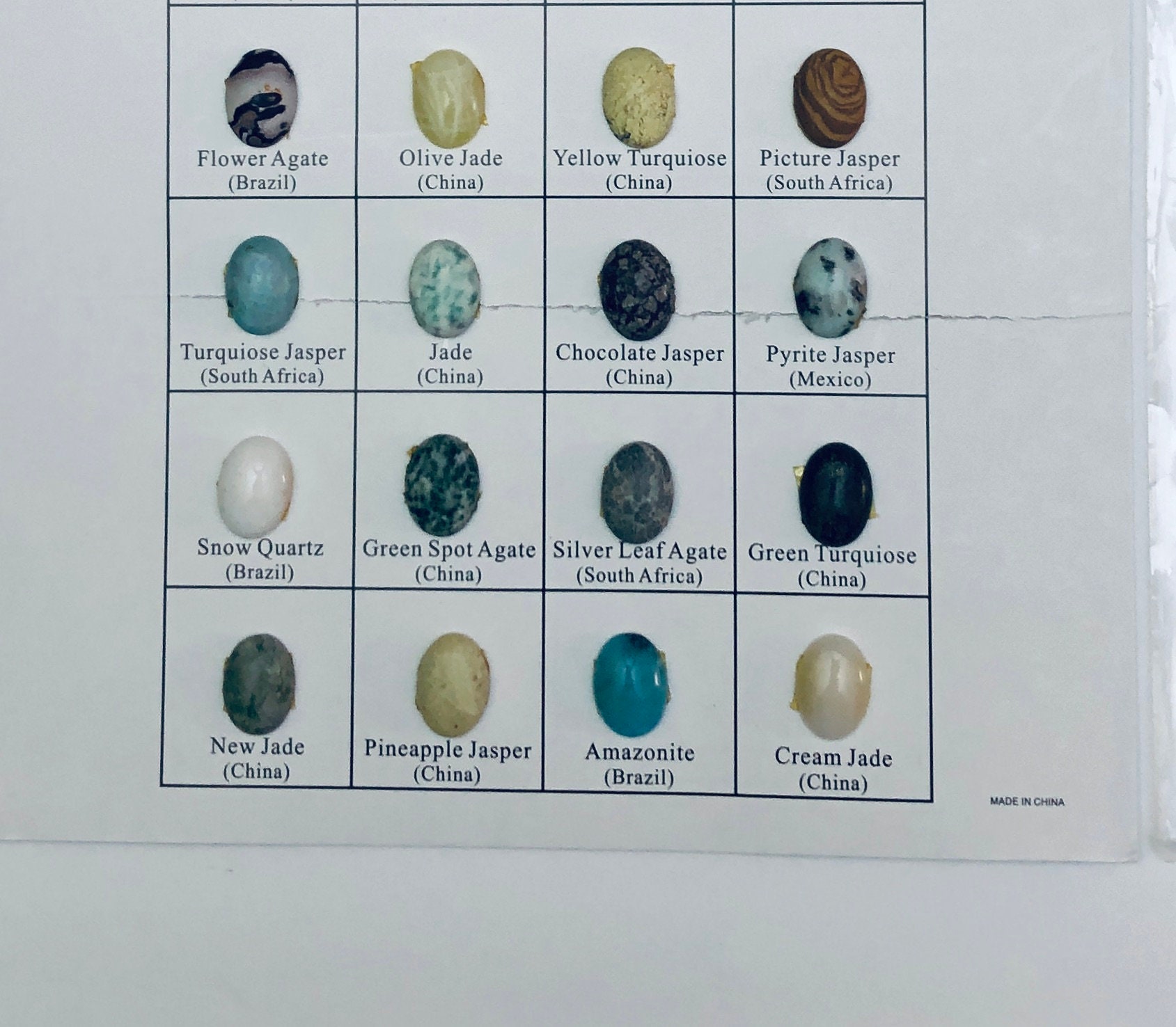 Semi-precious Stones Identification Cards 28 Actual Stones Of - Etsy