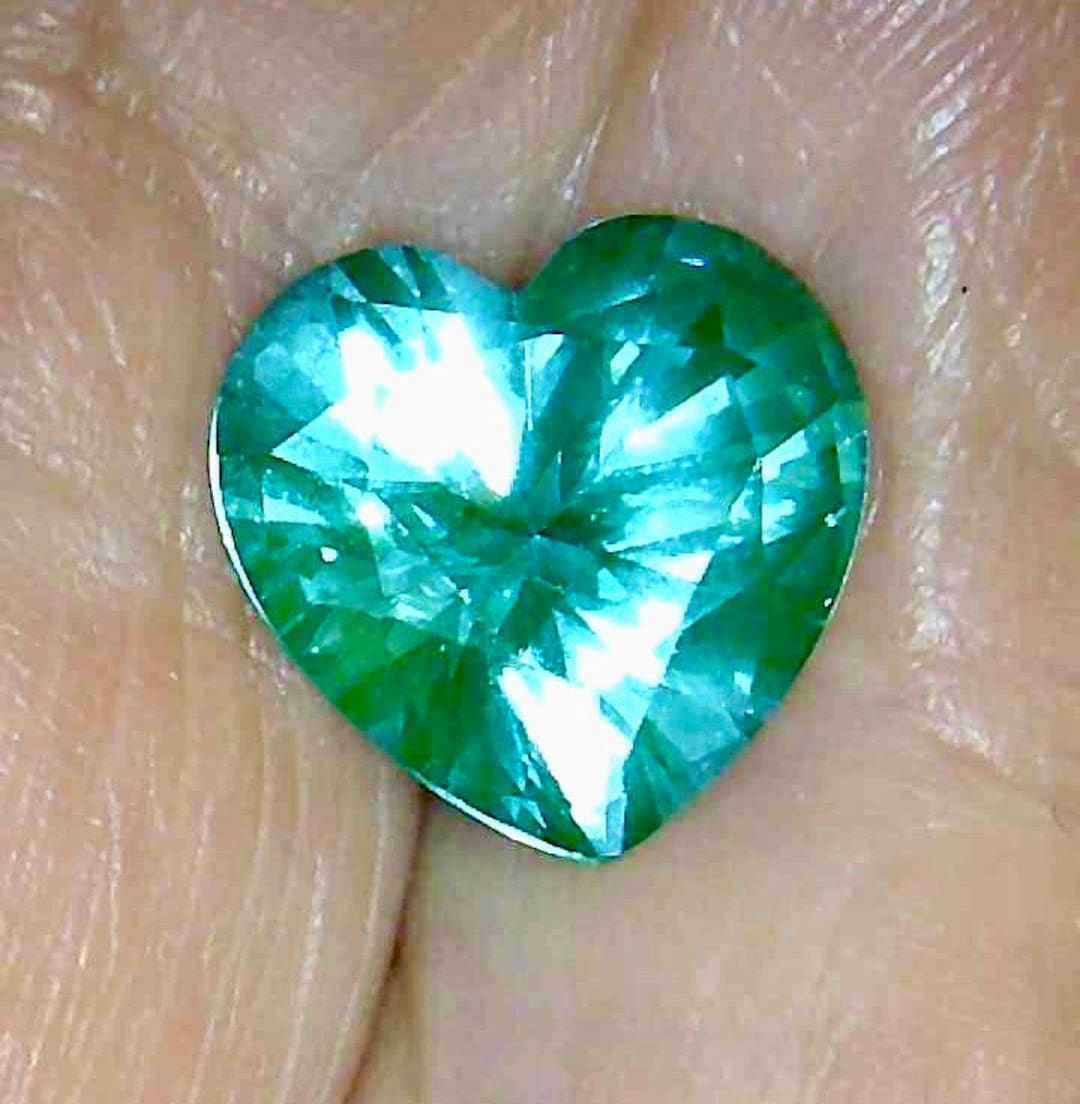 Flashy Blue Green Spinel, Heart Shaped Loose Gemstone, Lab Spinel, 11mm ...