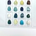 Semi-precious Stones Mounted on ID Cards, 28 Actual Stones of the World ...