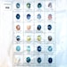 Semi-precious Stones Mounted on ID Cards, 28 Actual Stones of the World ...