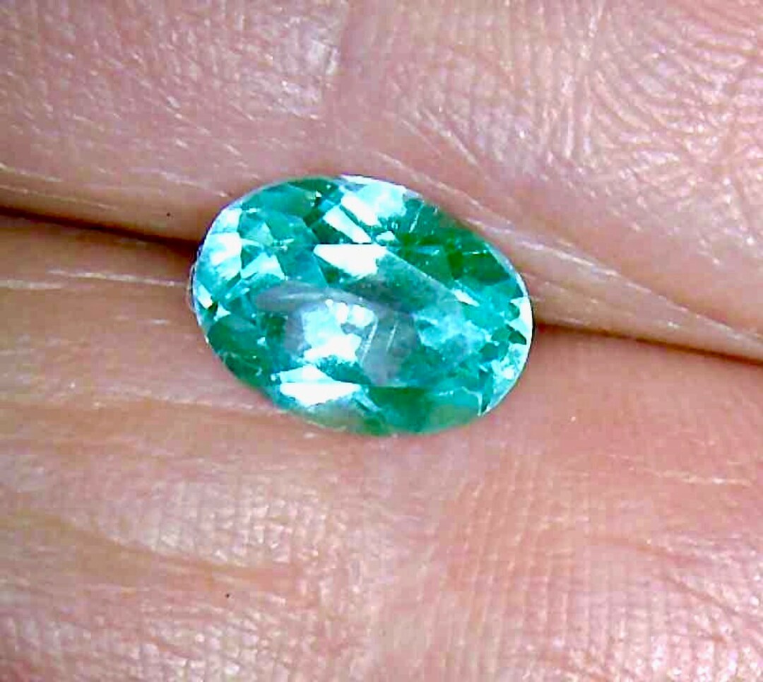Icy Blue Green Spinel, Ceylon Green Color Lab Created in Switzerland, 1.50ct Average, 8 X 6mm ...