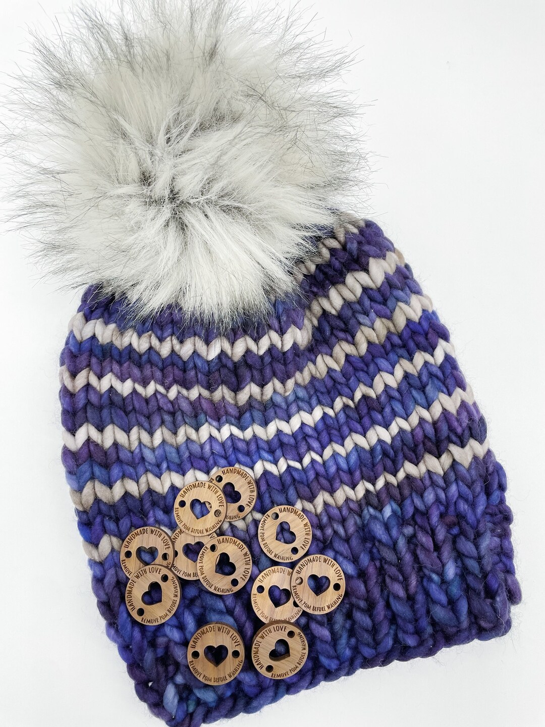 1" Walnut Wooden Custom Engraved Buttons // Knitting Crocheting // Faux ...