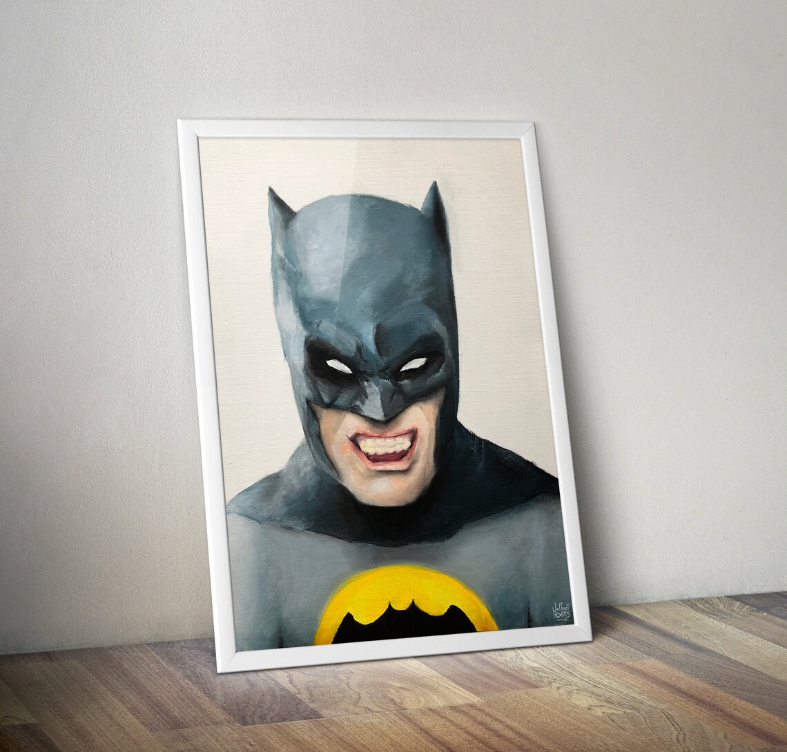 Batman Illustration Painting Art Print | Etsy