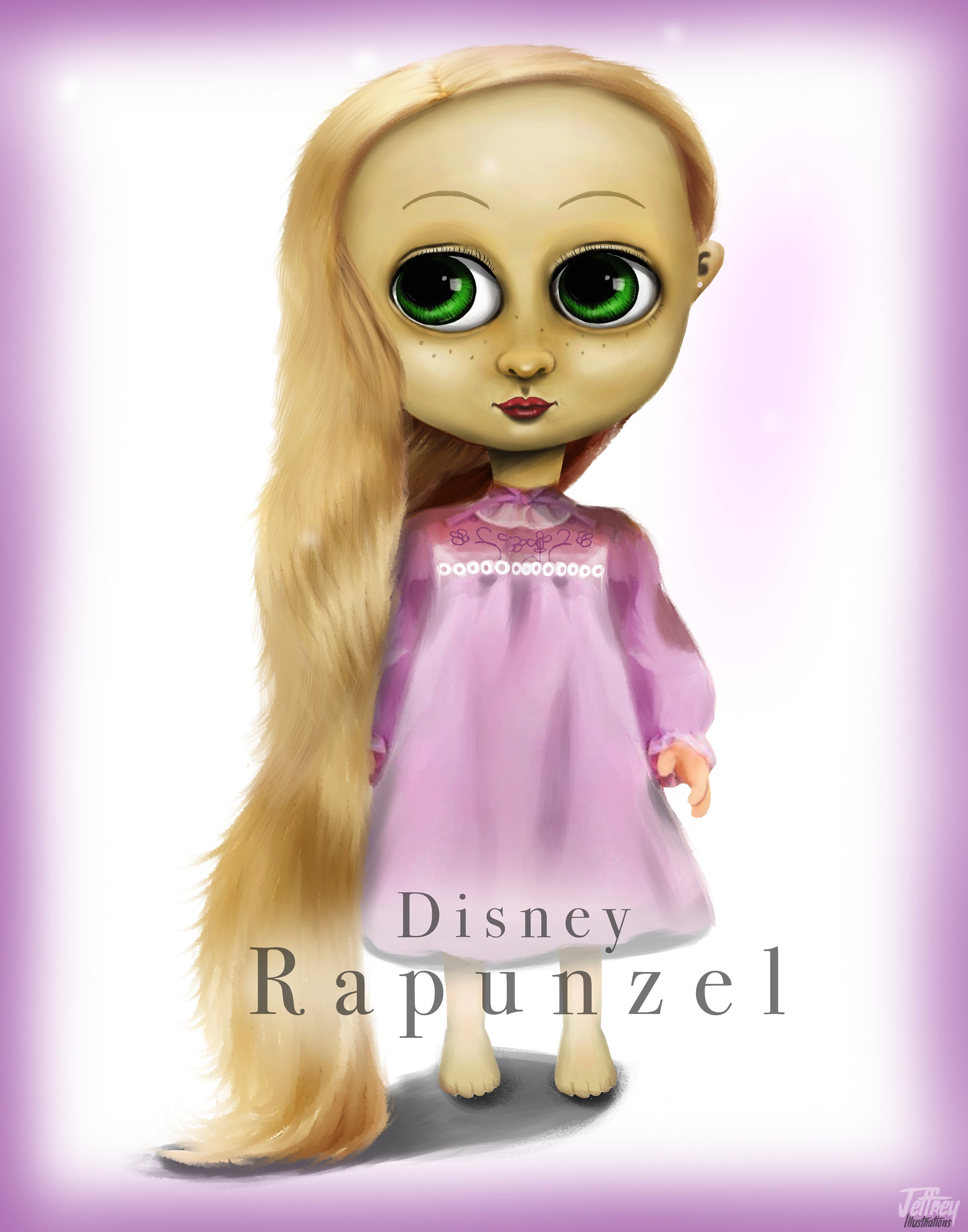 Rapunzel Illustration Art Print Digital Painting | Etsy