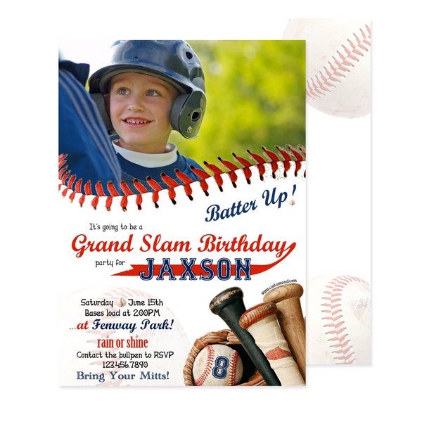 Baseball Party Invitation With Photo - Etsy