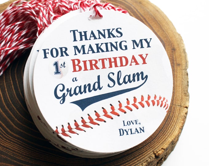 Baseball Party Tags, Baseball Birthday Party Favor Gift Tag, Baseball ...