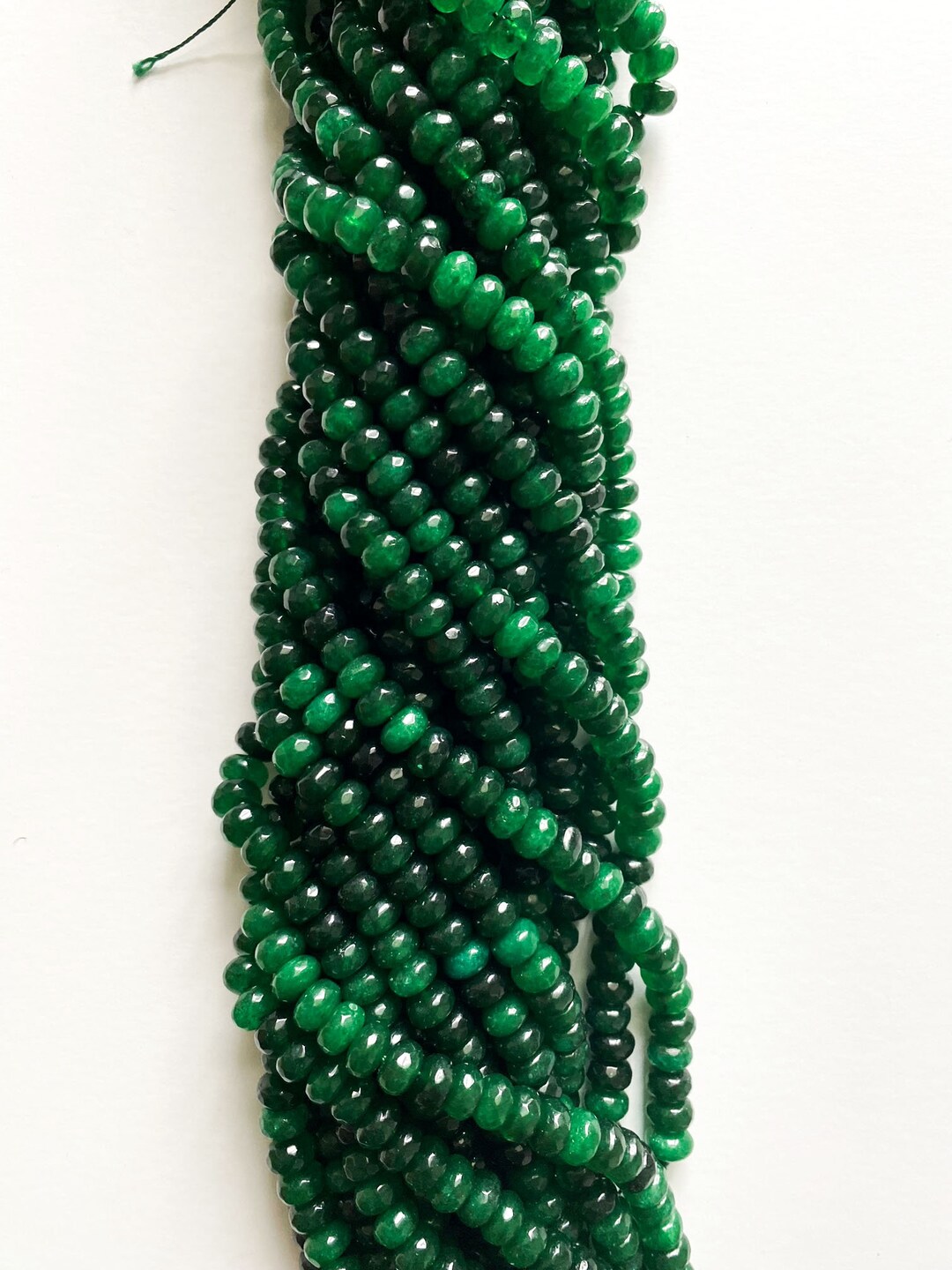 US SELLER~ Emerald Green Faceted Jade Rondelle 8x5mm Colored,jade Full ...