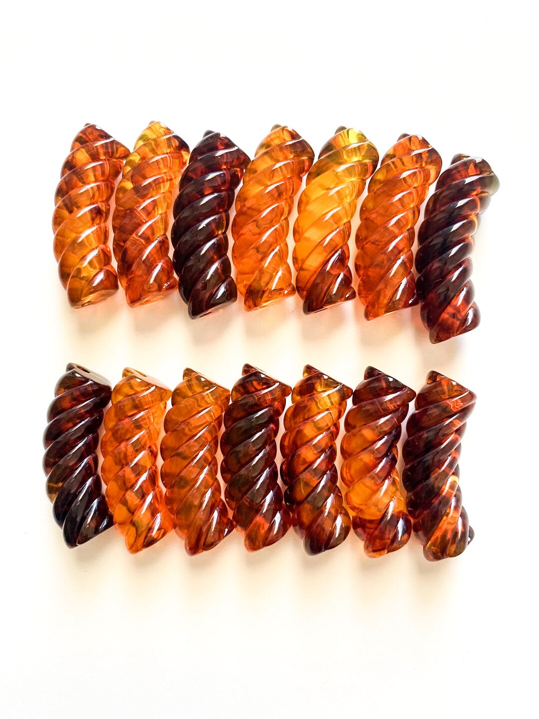 NEW SHAPE Tortoise 12mm Twisted Acrylic Tube Beads, Braided Acrylic ...