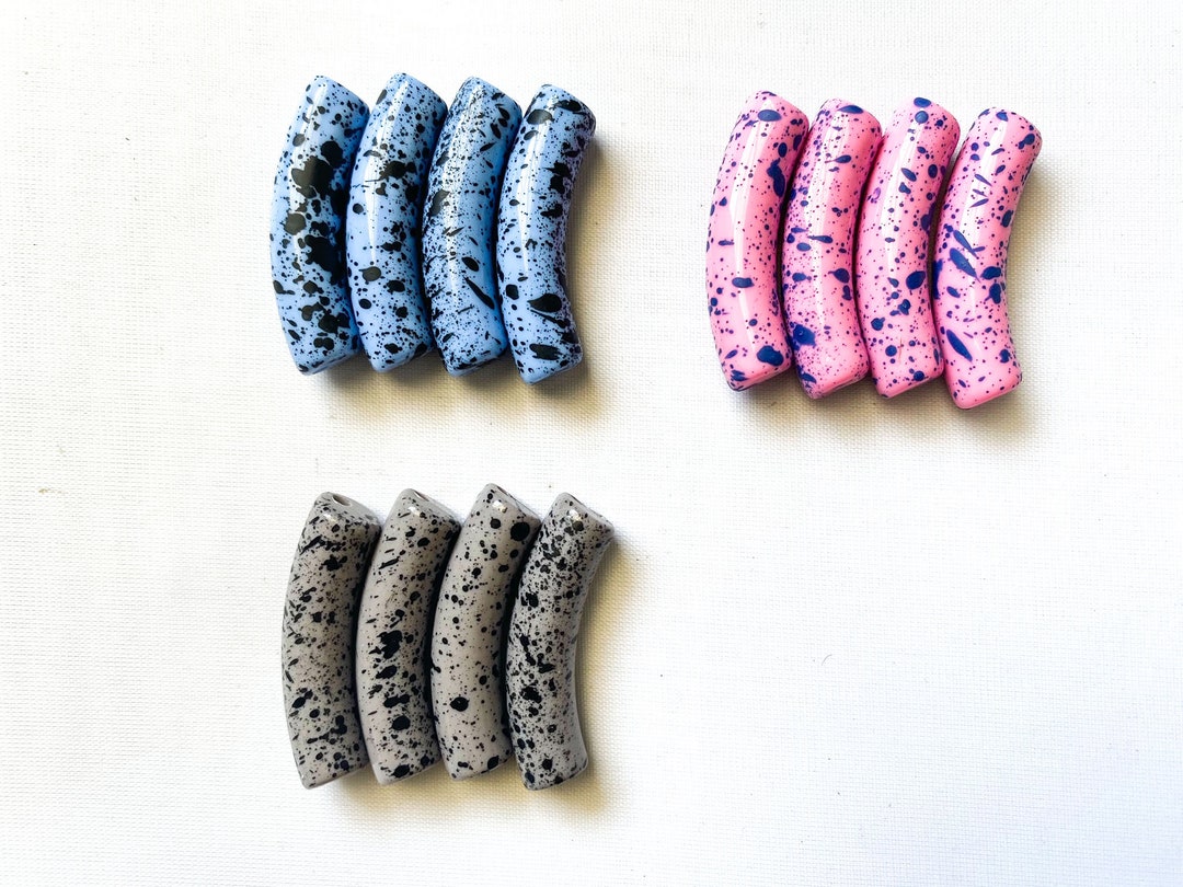 Acrylic Splatter Tube Beads,small Acrylic Beads,acrylic Tube Beads ...
