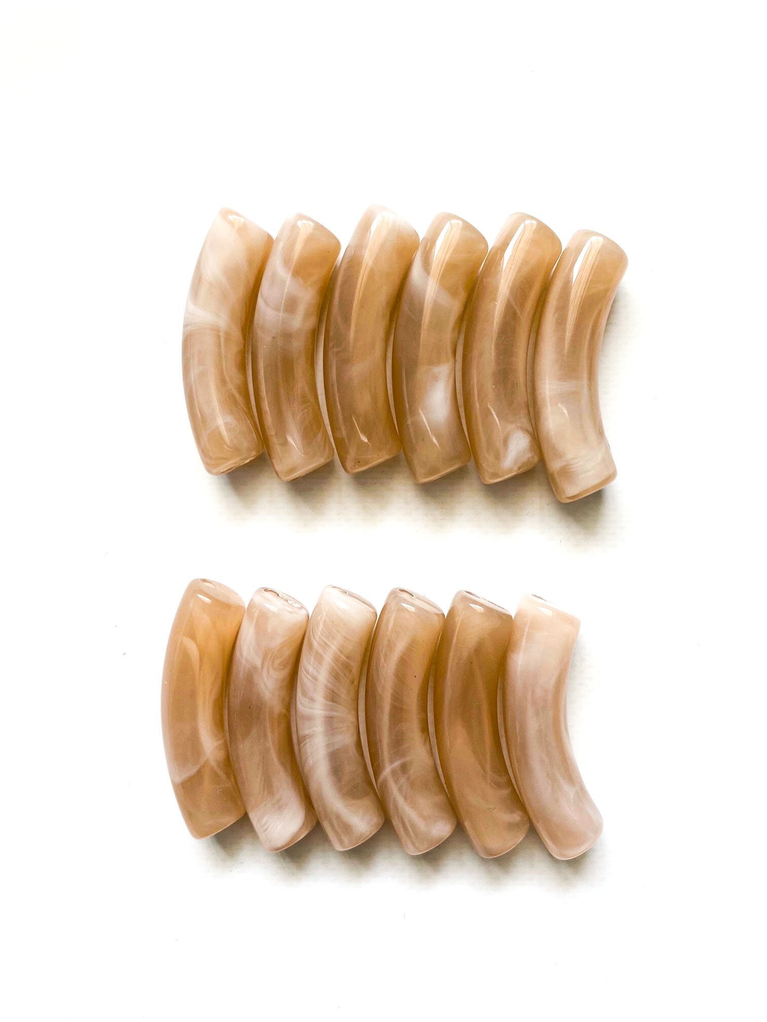 Acrylic Latte Marble Tube Beadssmall Acrylic Beadsmarble - Etsy