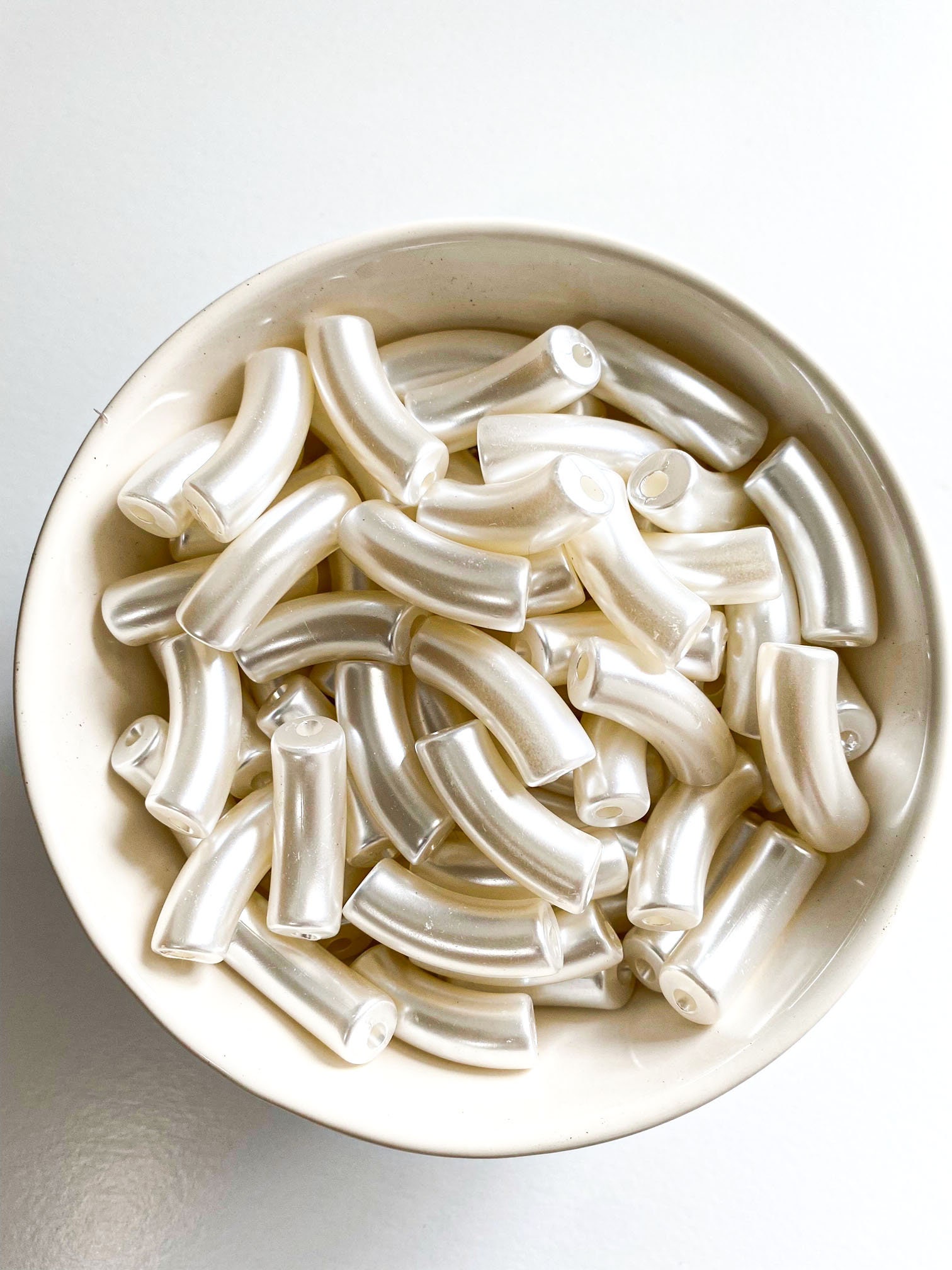 12mm 8mm Acrylic Pearl Tube Beads White Ivory Pearl Tube - Etsy