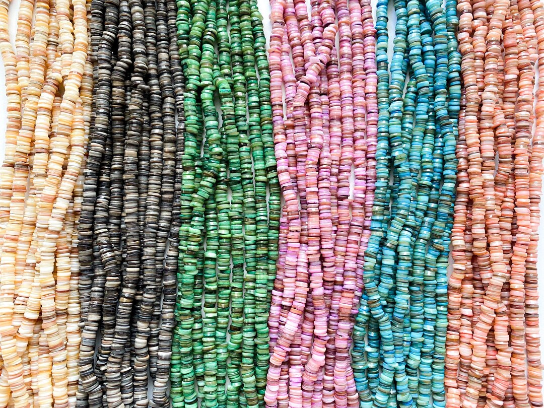 Natural Shell Heishi Beads, Pearl Heishi Beads, Shell Beads, Spacer ...