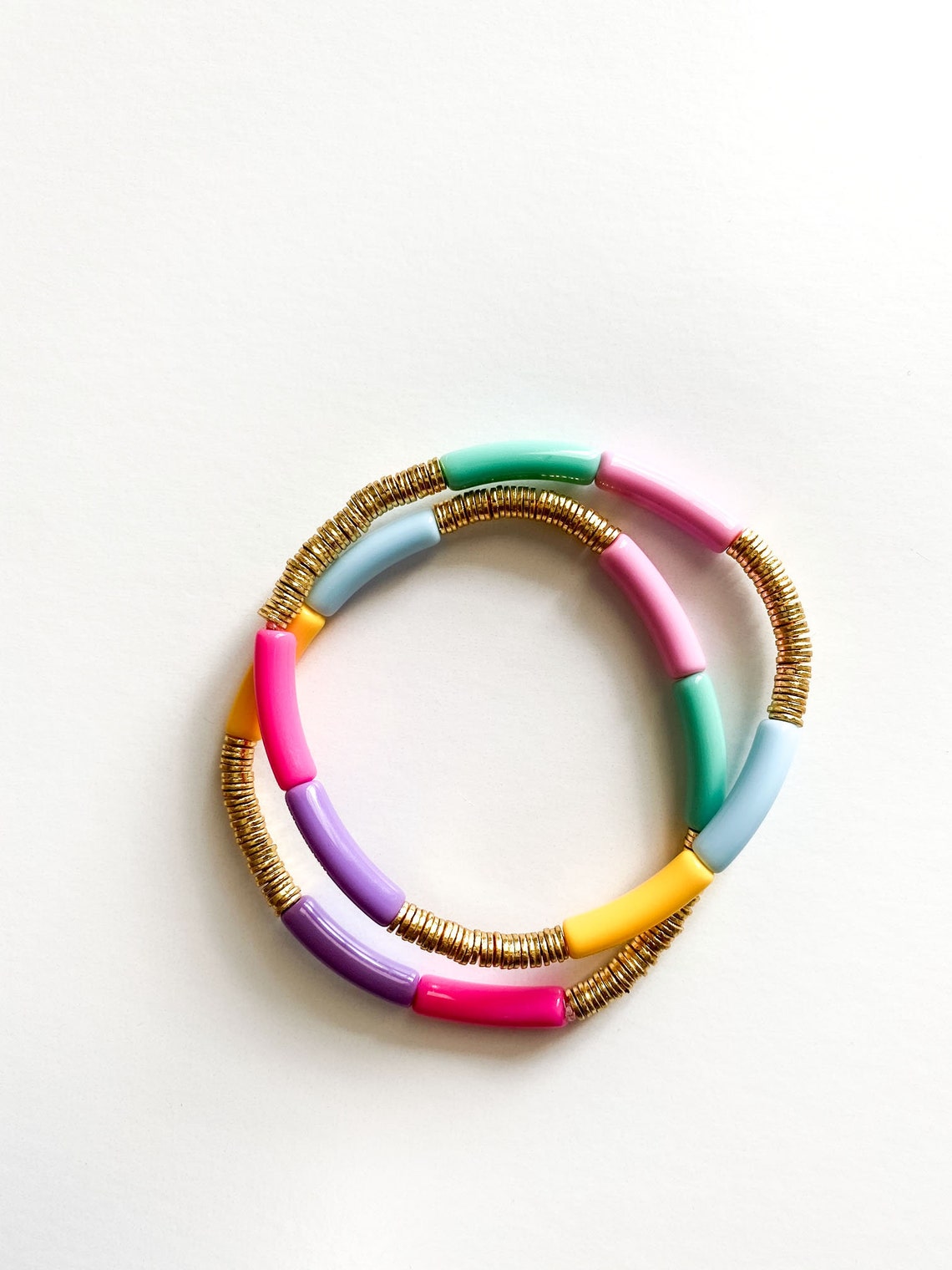 Spring Acrylic Tube Bracelets Stacksstretch Bracelets - Etsy