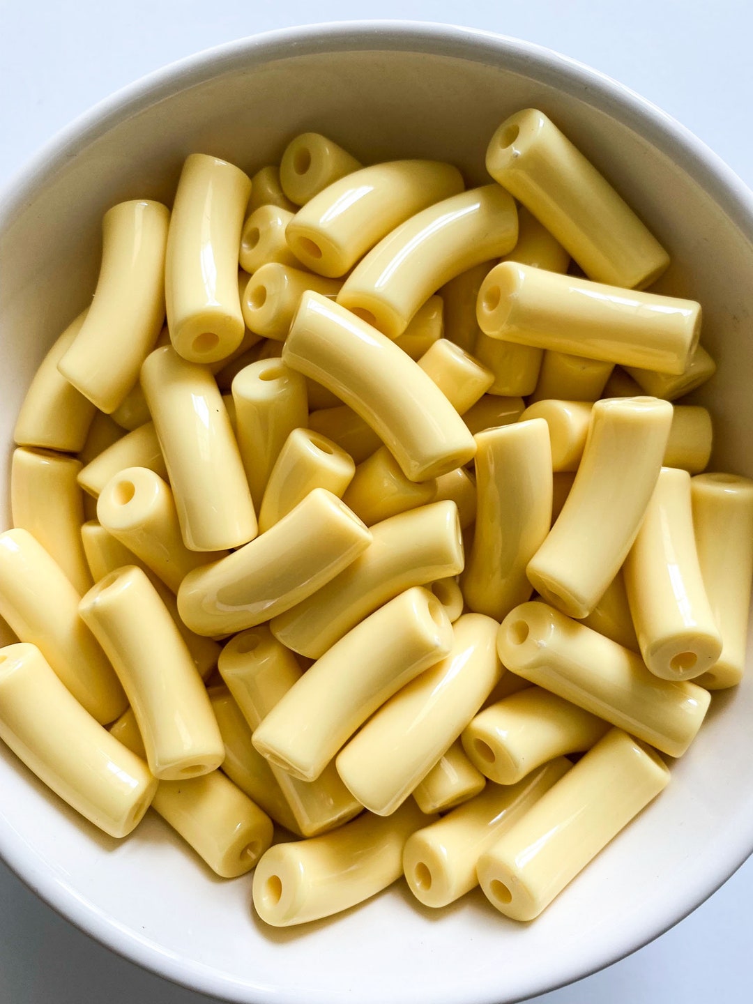 Pastel Yellow Acrylic Tube Beads, Big Tubes Acrylic Beads,tube Beads ...