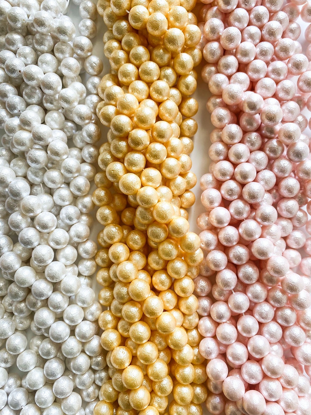 Matte Round Shell Pearl, White, Gold, Pink 4mm, 6mm, 8mm, 12mm Loose ...