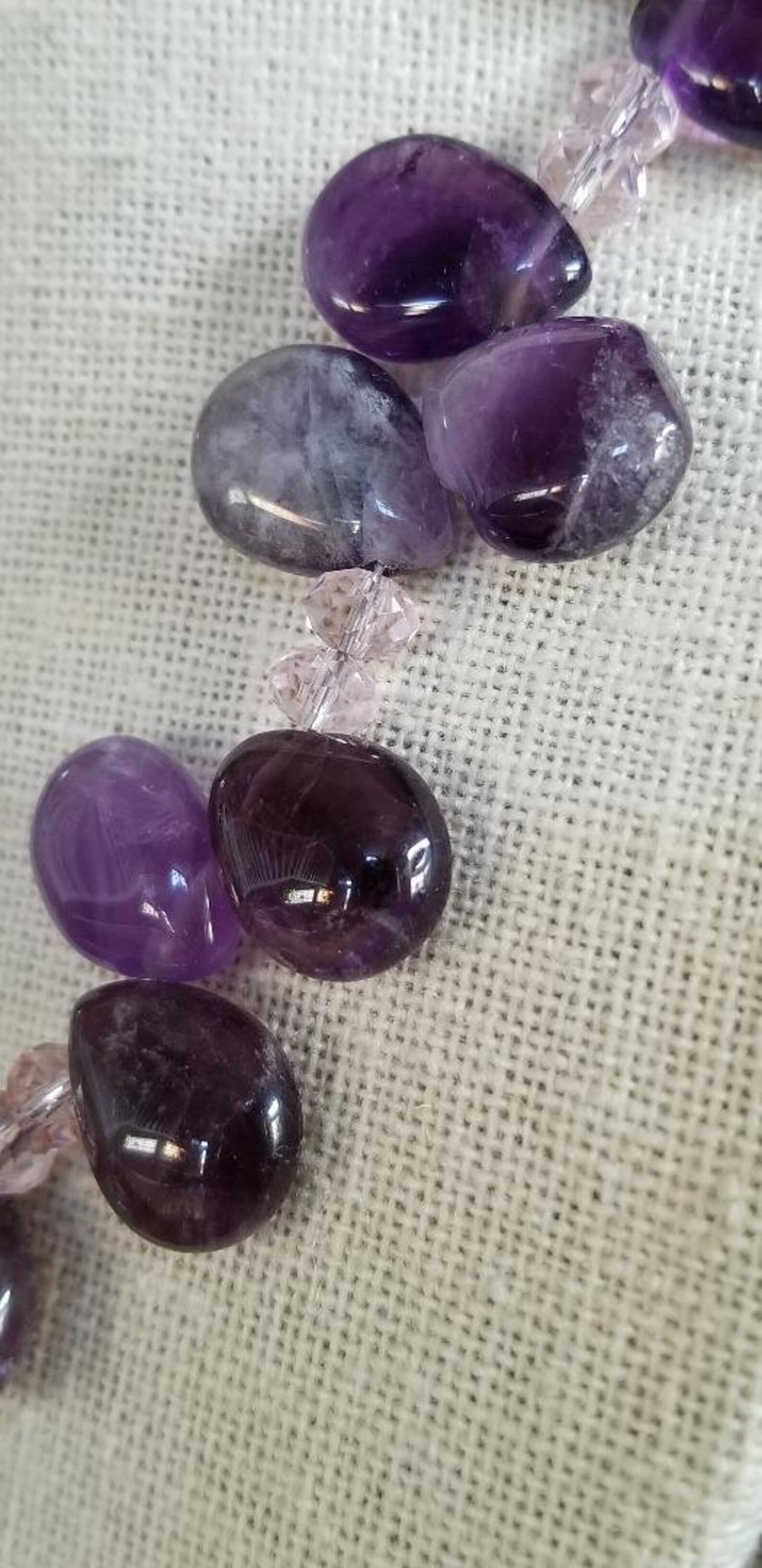 Amethyst Necklace, Natural Stone Necklace, Purple Stone Necklace ...