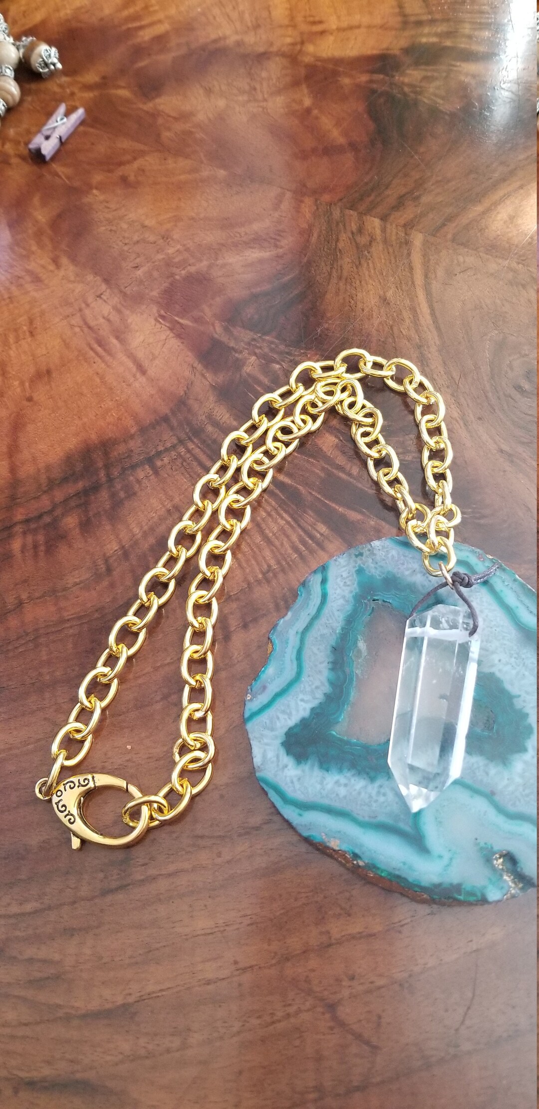 Clear Quartz Crystal Pendant, Quartz Crystal Necklace, Clear Quartz ...