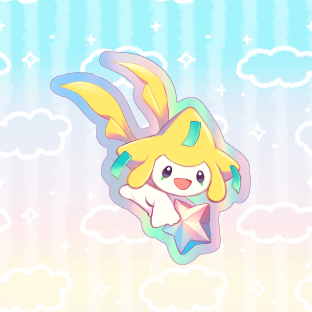 2.6 Inch Holographic Jirachi Vinyl Sticker - Etsy