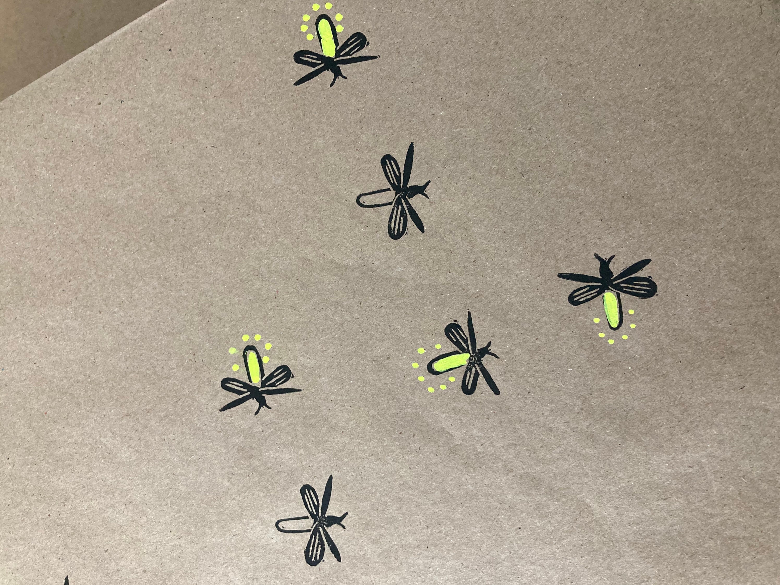 Firefly Gift Wrap, Lightning Bug Block Print Wrapping Paper - Etsy