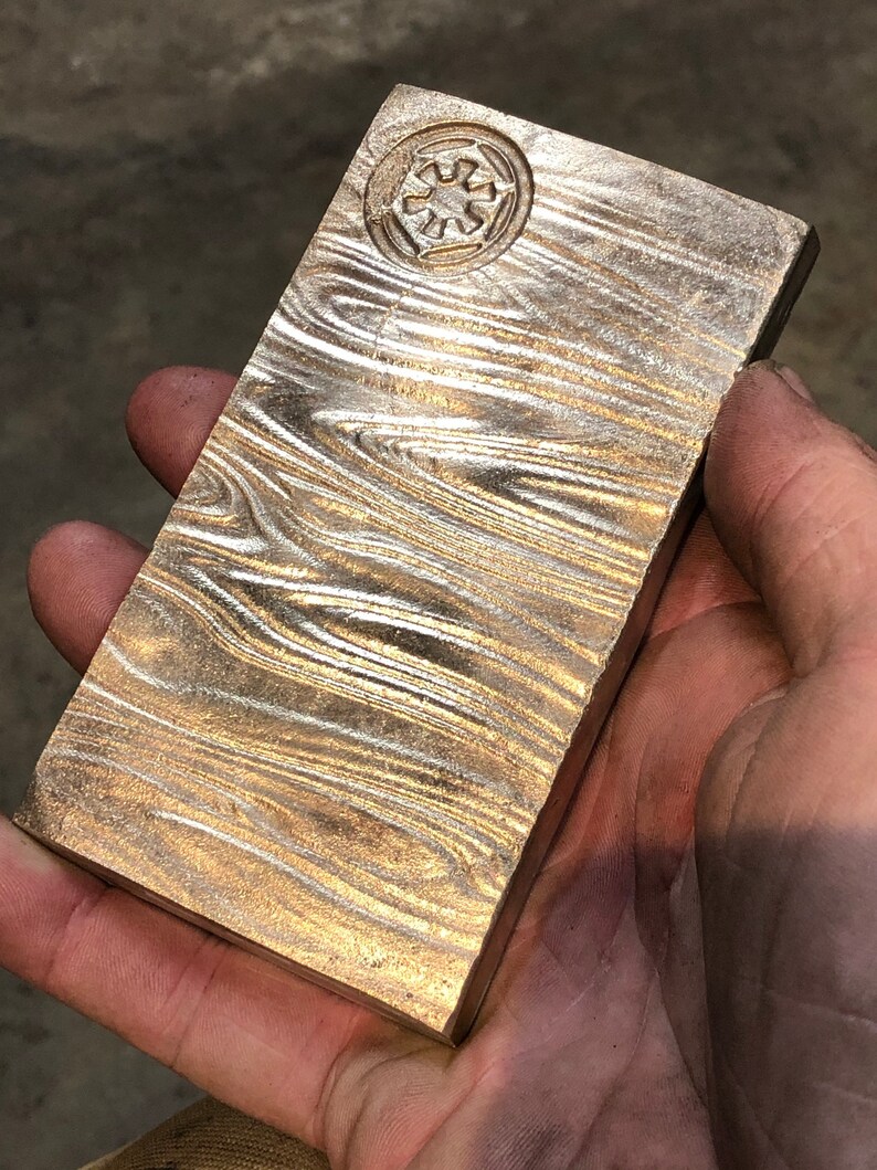 Real metal Beskar ingot solid heavy bronze | Etsy