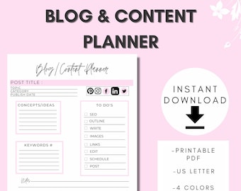 Editable Post and Content Planner | Blog Post | Social Media | Content ...