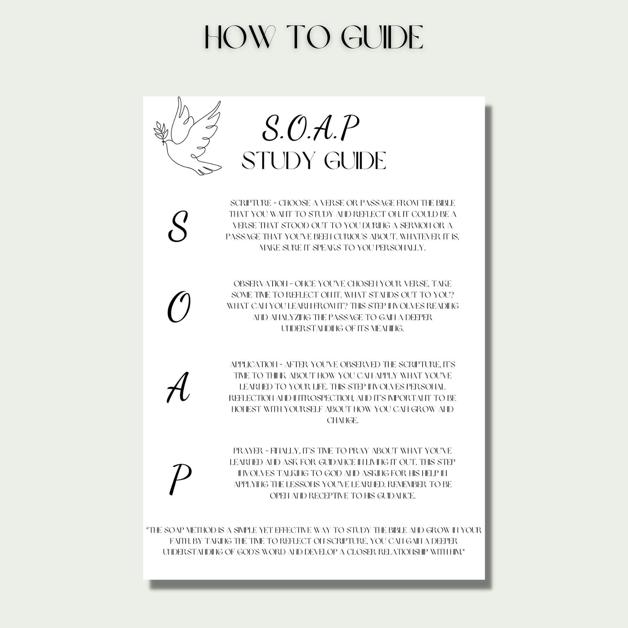 SOAP Bible Study Guide Printable| Digital Bible Study| SOAP Bible Study ...