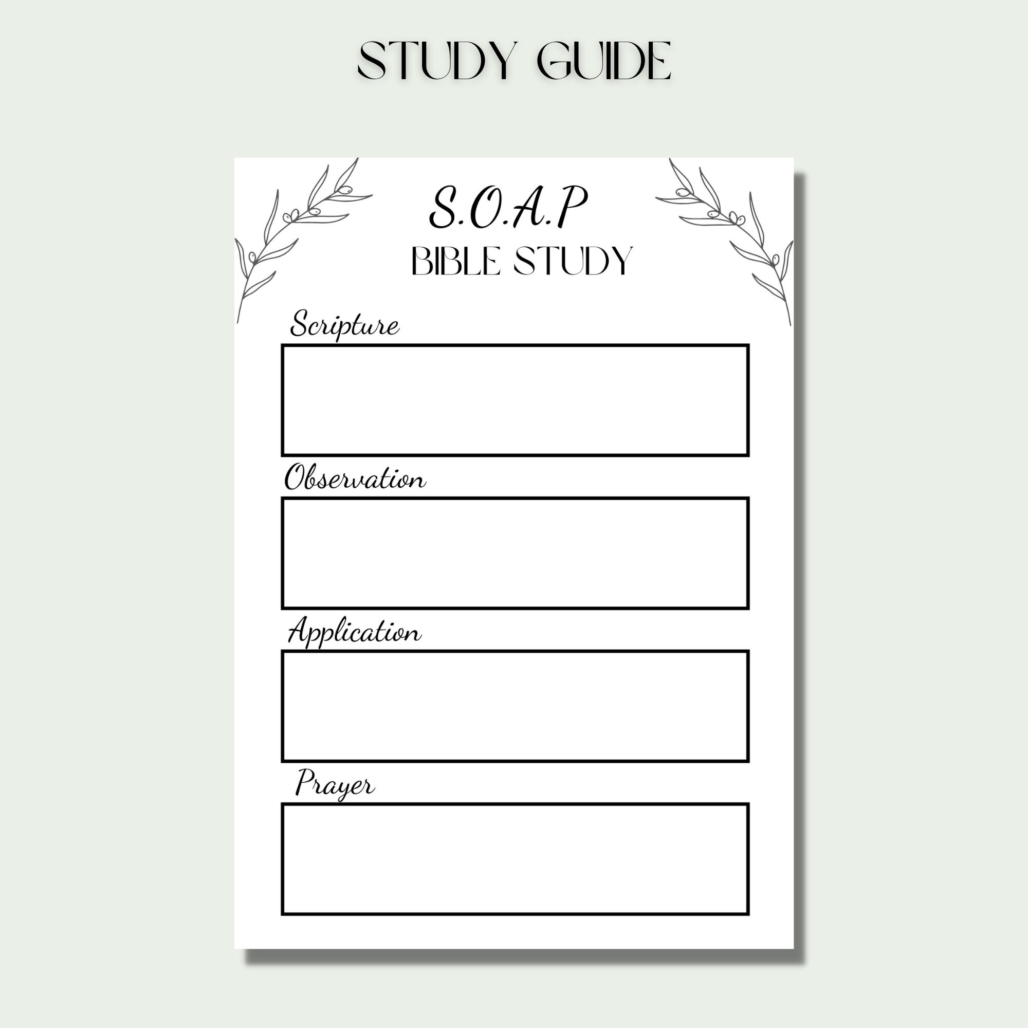 SOAP Bible Study Guide Printable| Digital Bible Study| SOAP Bible Study ...