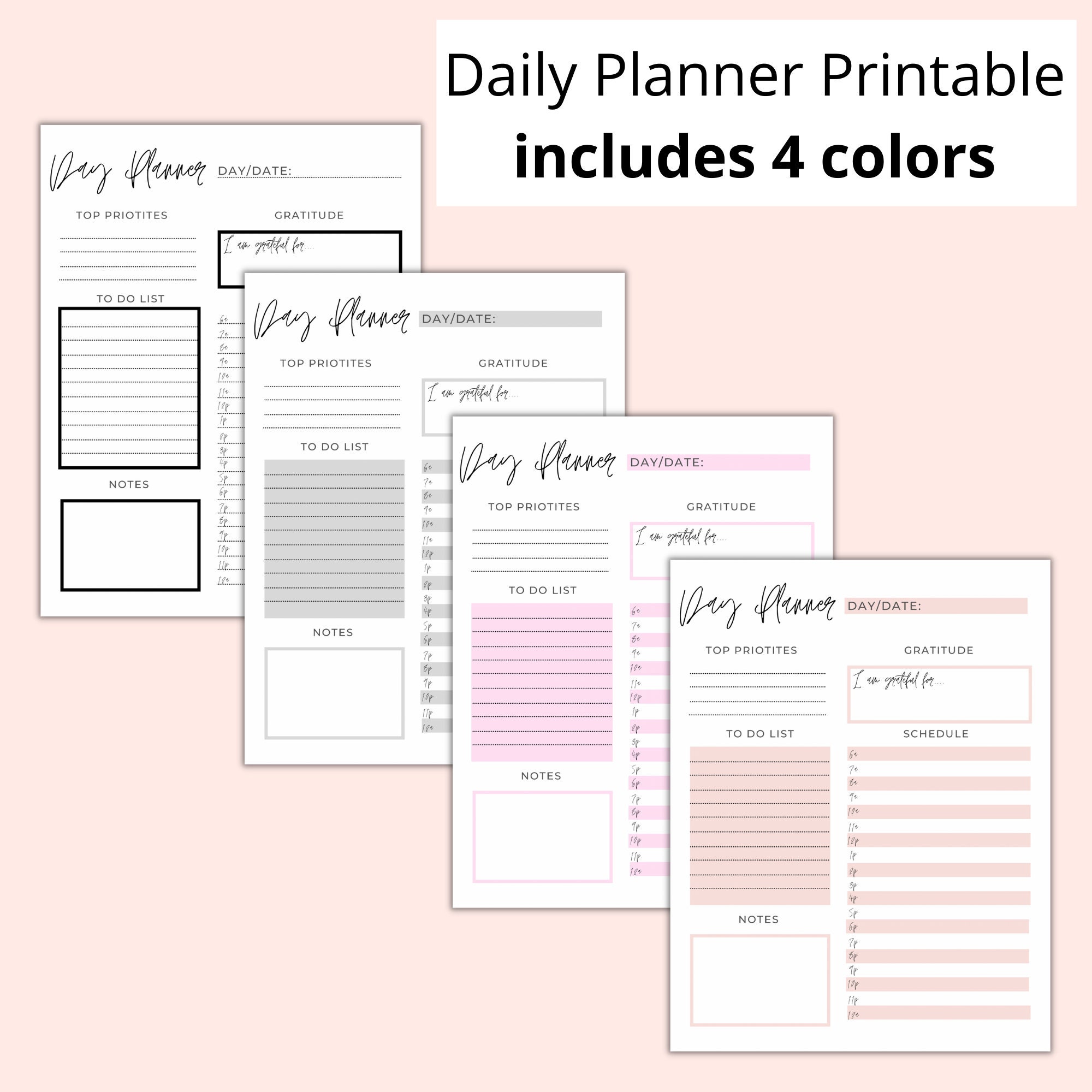Daily Planner Printable| Printable Organizer| Instant Download| to Do ...