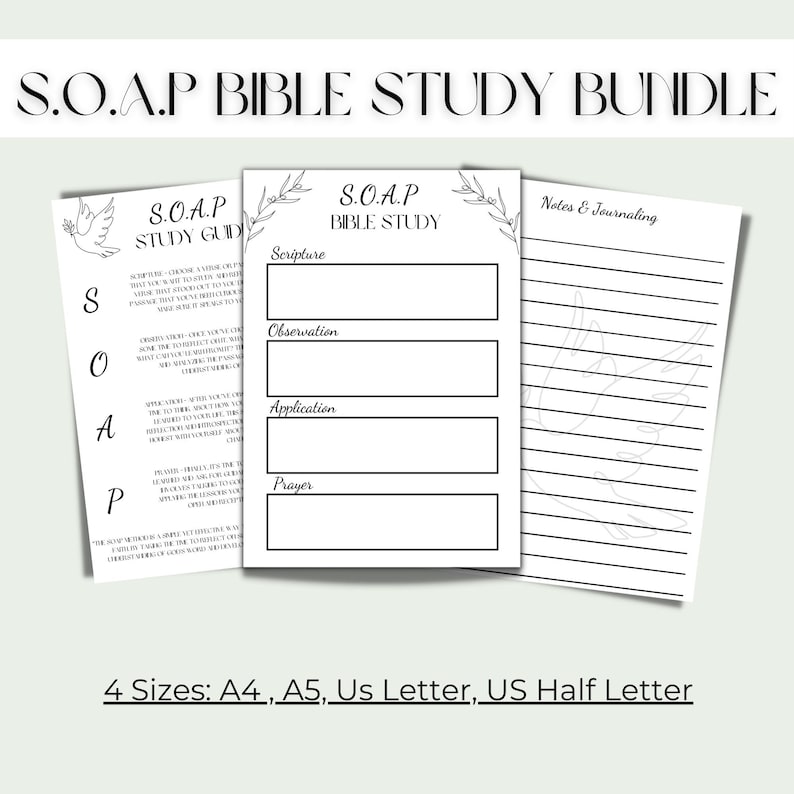 SOAP Bible Study Guide Printable Digital Bible Study SOAP Bible Study ...