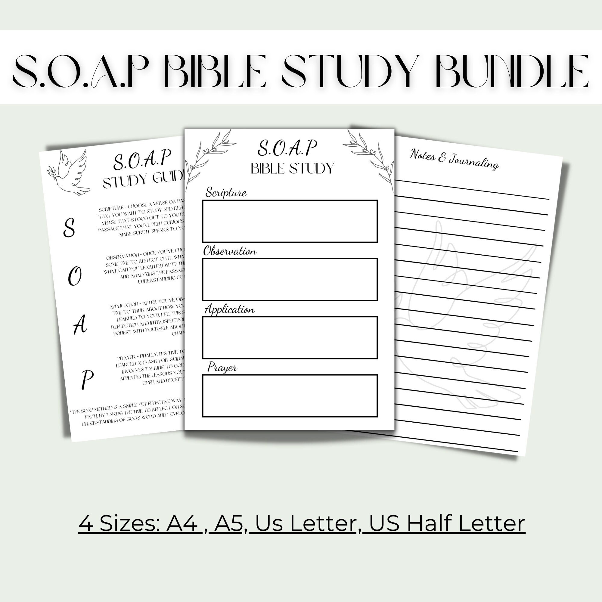SOAP Bible Study Guide Printable| Digital Bible Study| SOAP Bible Study ...