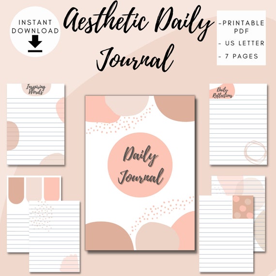 Aesthetic Daily Journal Writing Journal Daily Gratitude | Etsy