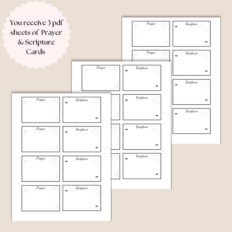 Bible Memorization and Prayer Card Bundle |bible Memory Verse Cards ...