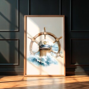 Watercolor Ship Wheel Clipart, Nautical Helm Art (digital Download) - Etsy