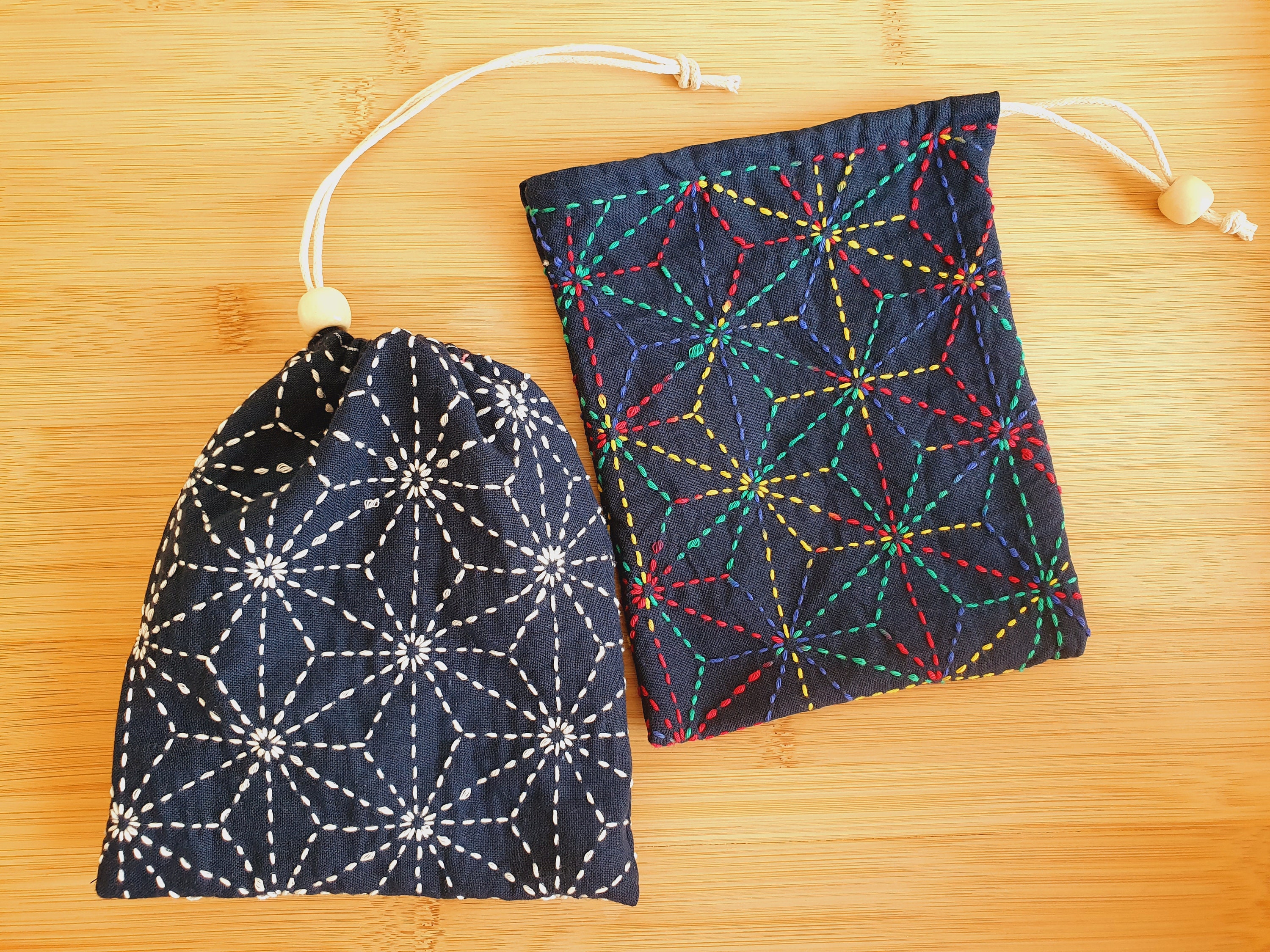 DIY Sashiko KIT Drawstring Bag Kit Traditional Patterns With - Etsy