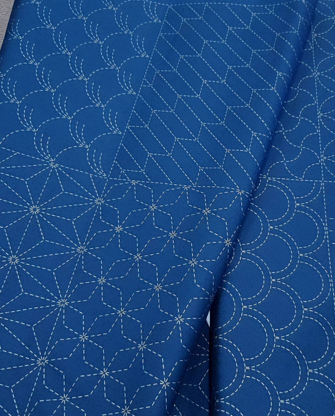 Sashiko Fabric 8 Patterns in Panel Traditional Patterns Pre-printed ...