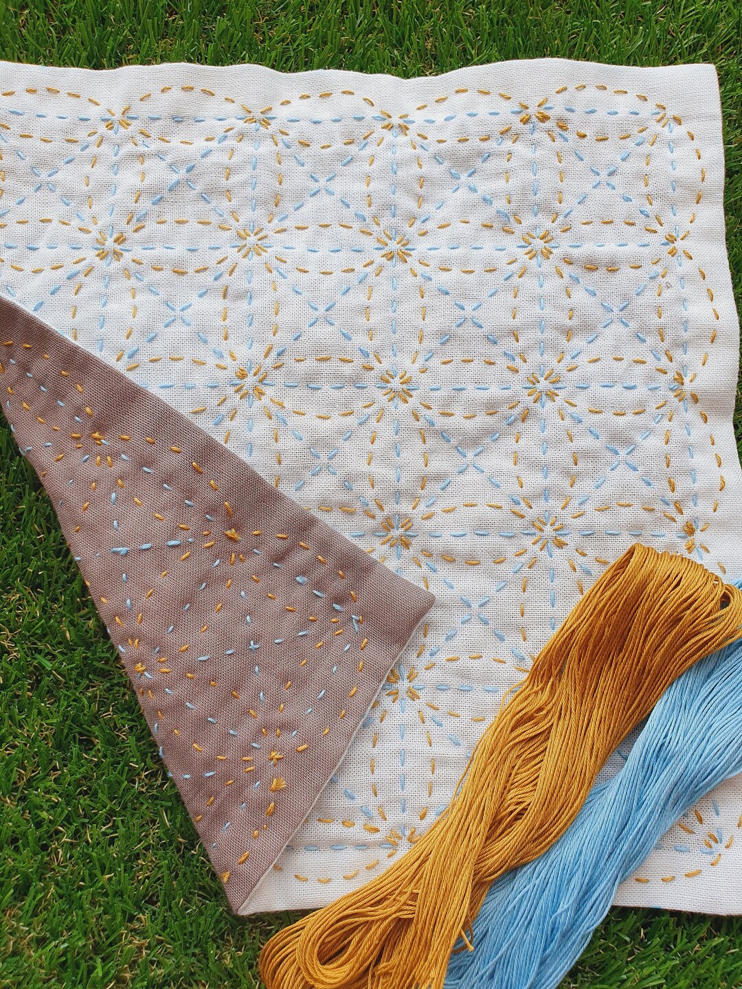 DIY Sashiko KIT Hand Towel Organic Cotton Japanese Sarashi - Etsy