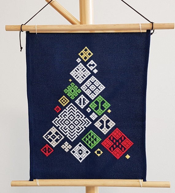 DIY KIT Kogin Tree Kit Small Japanese Embroidery Tapestry Wall - Etsy ...