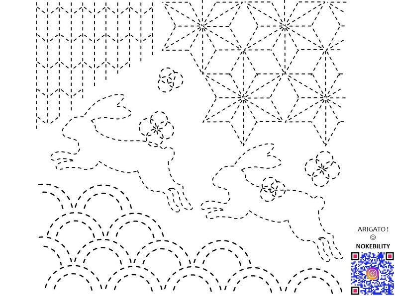 PDF Sashiko rabbit 2023 Stitch Data for A4 Instant - Etsy