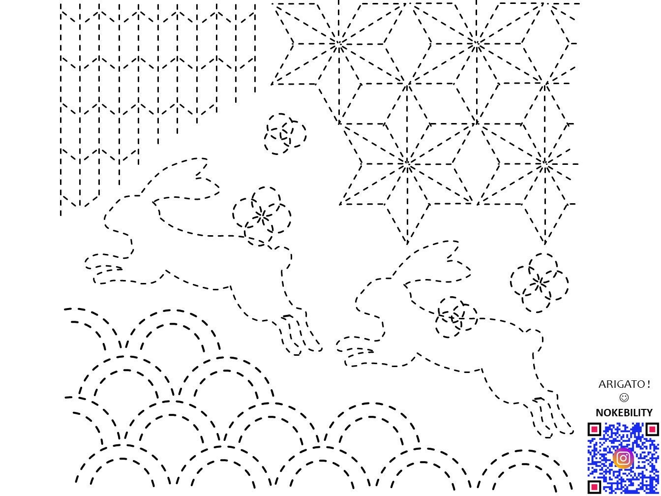 PDF Sashiko rabbit 2023 Stitch Data for A4 Instant - Etsy