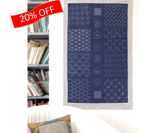Last One! Susan Briscoe Sashiko Panel Geometric/ Kamon Crests - Etsy