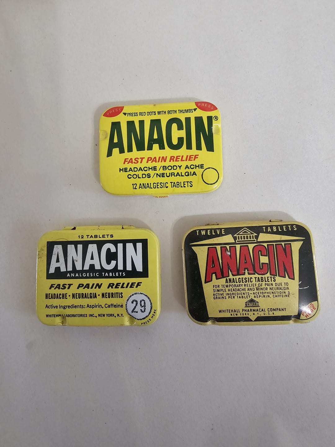Vintage Anacin Pocket Tins - Etsy