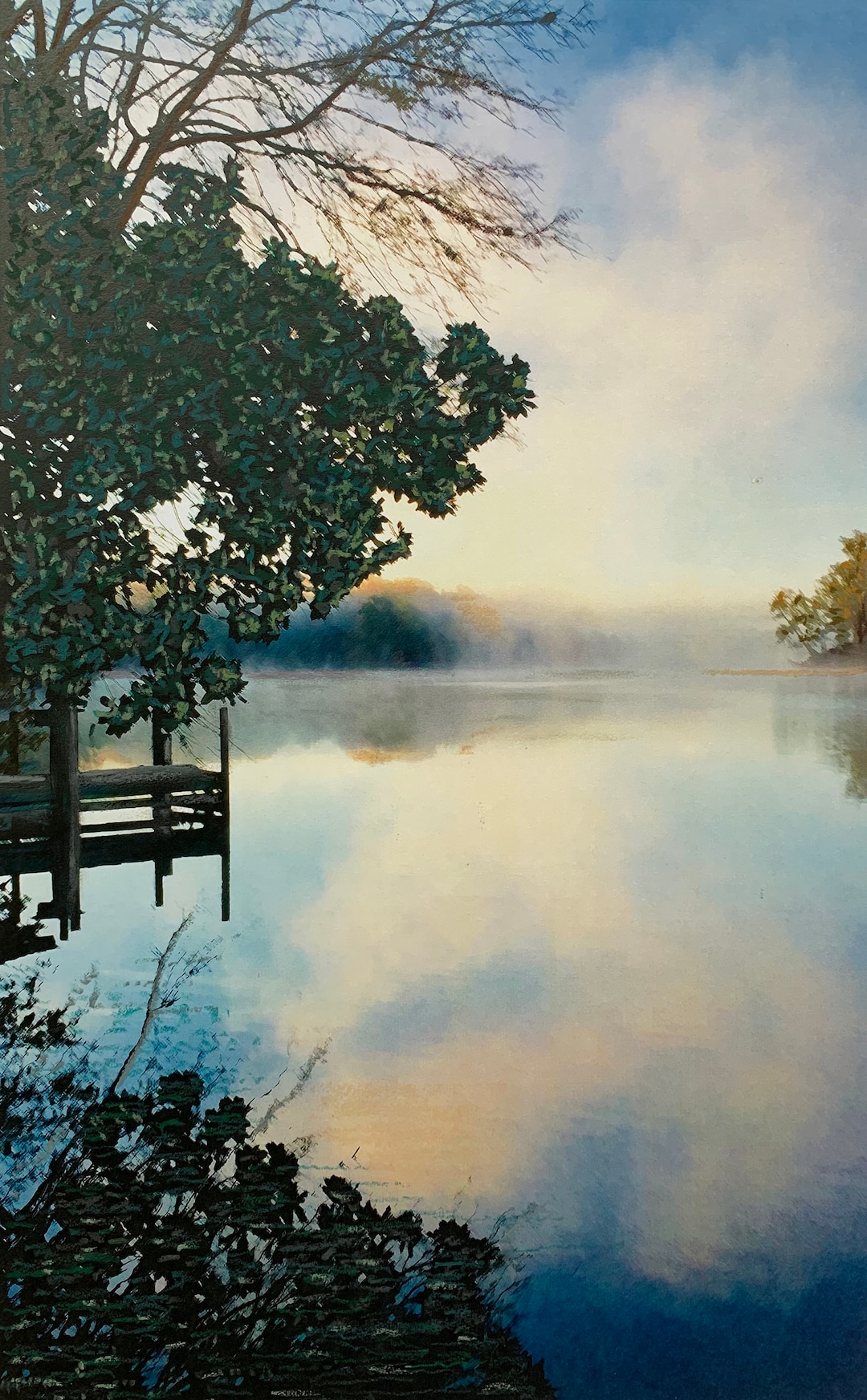 Lake View Morning — Hand Painted Print (unframed) - Etsy