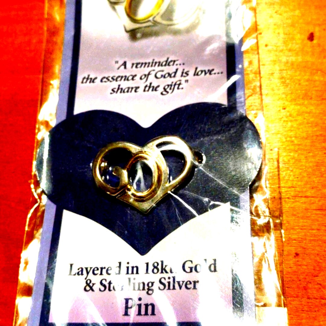 18 Karat Gold an Sterling Silver God Brooch/pin - Etsy