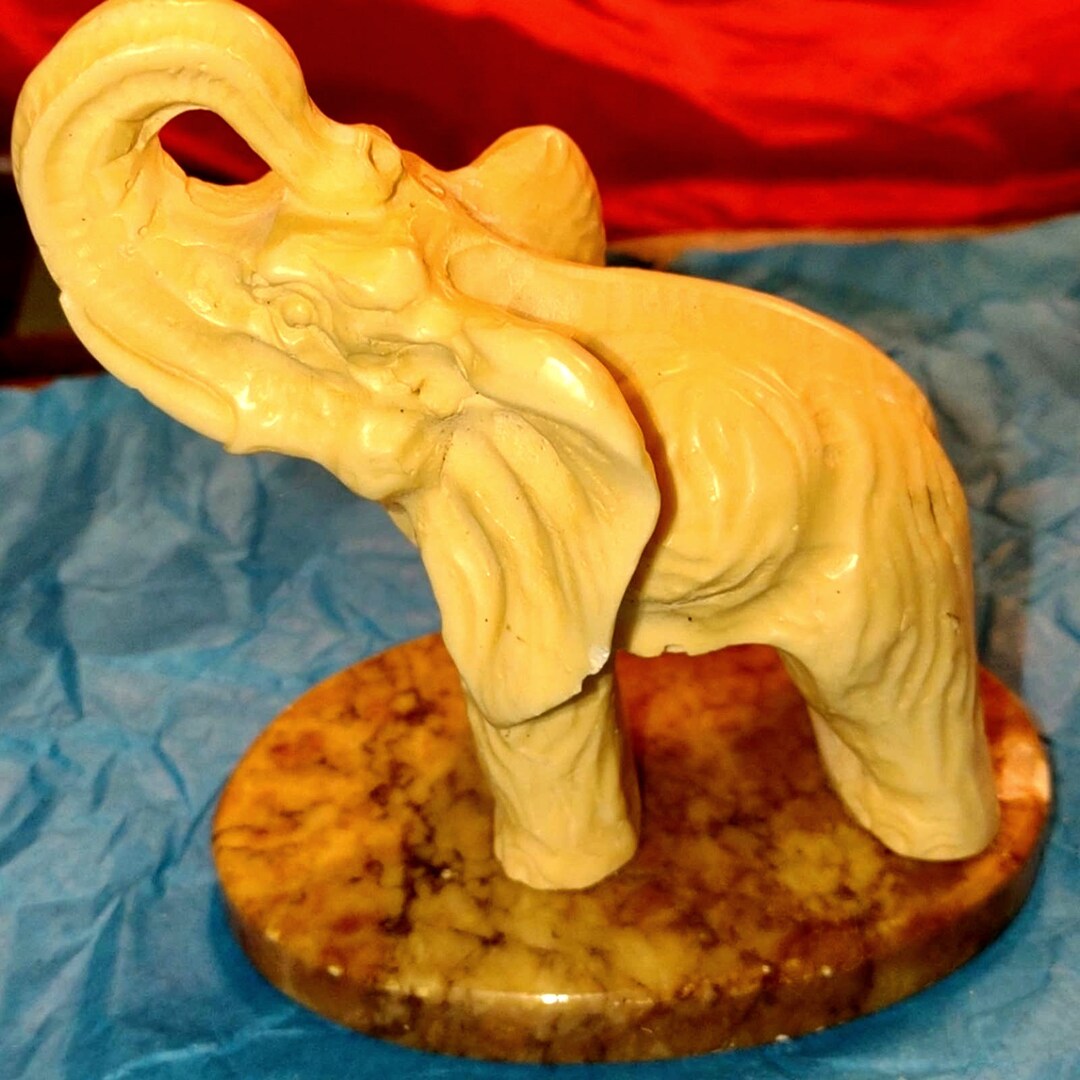 Genuine Alabaster Vintage Elephant Made in Italy - Etsy
